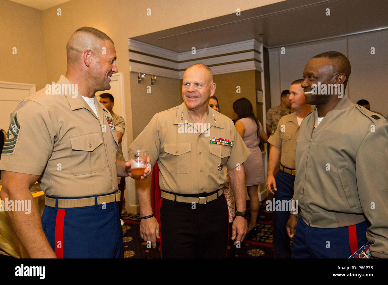 Commandant of the Marine Corps (CMC) Gen. Robert B. Neller interacts ...