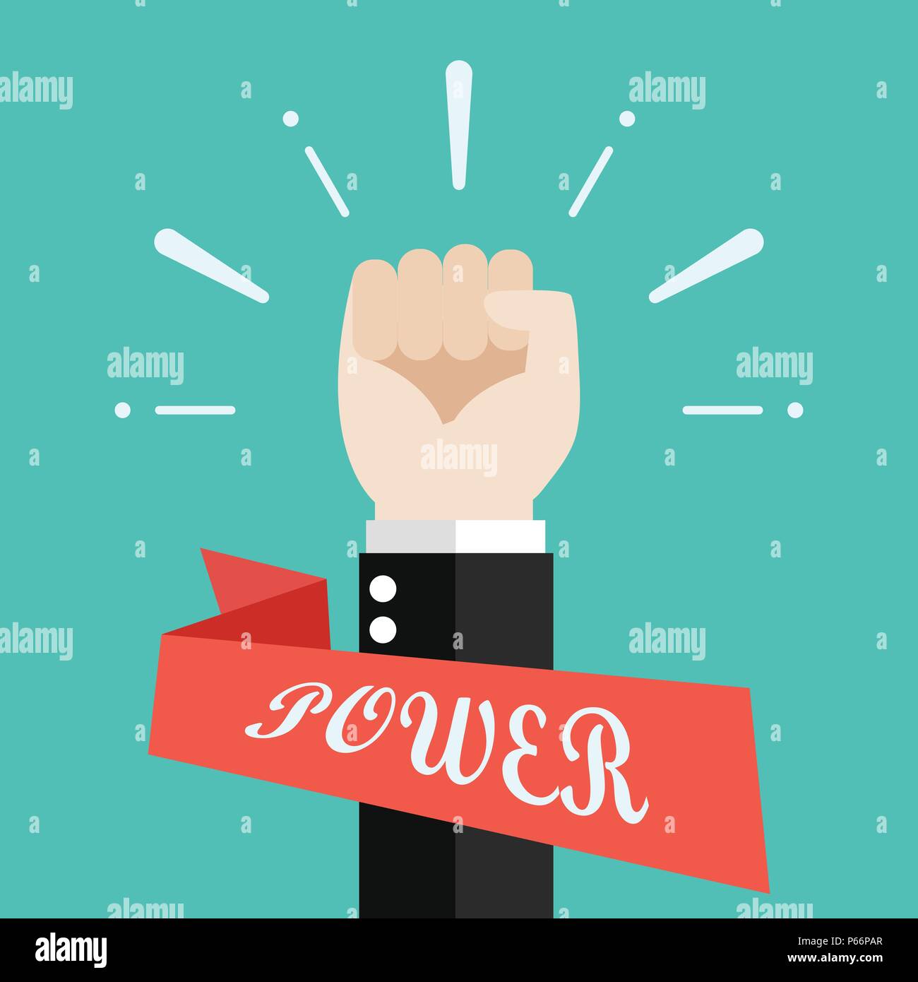 Hand of Businessman raised fist air. Vector illustration Stock Vector ...
