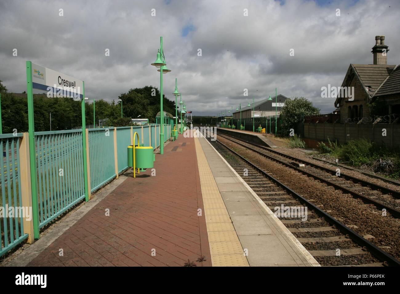 General view of the platforms at Creswell station, Robin Hood Line ...