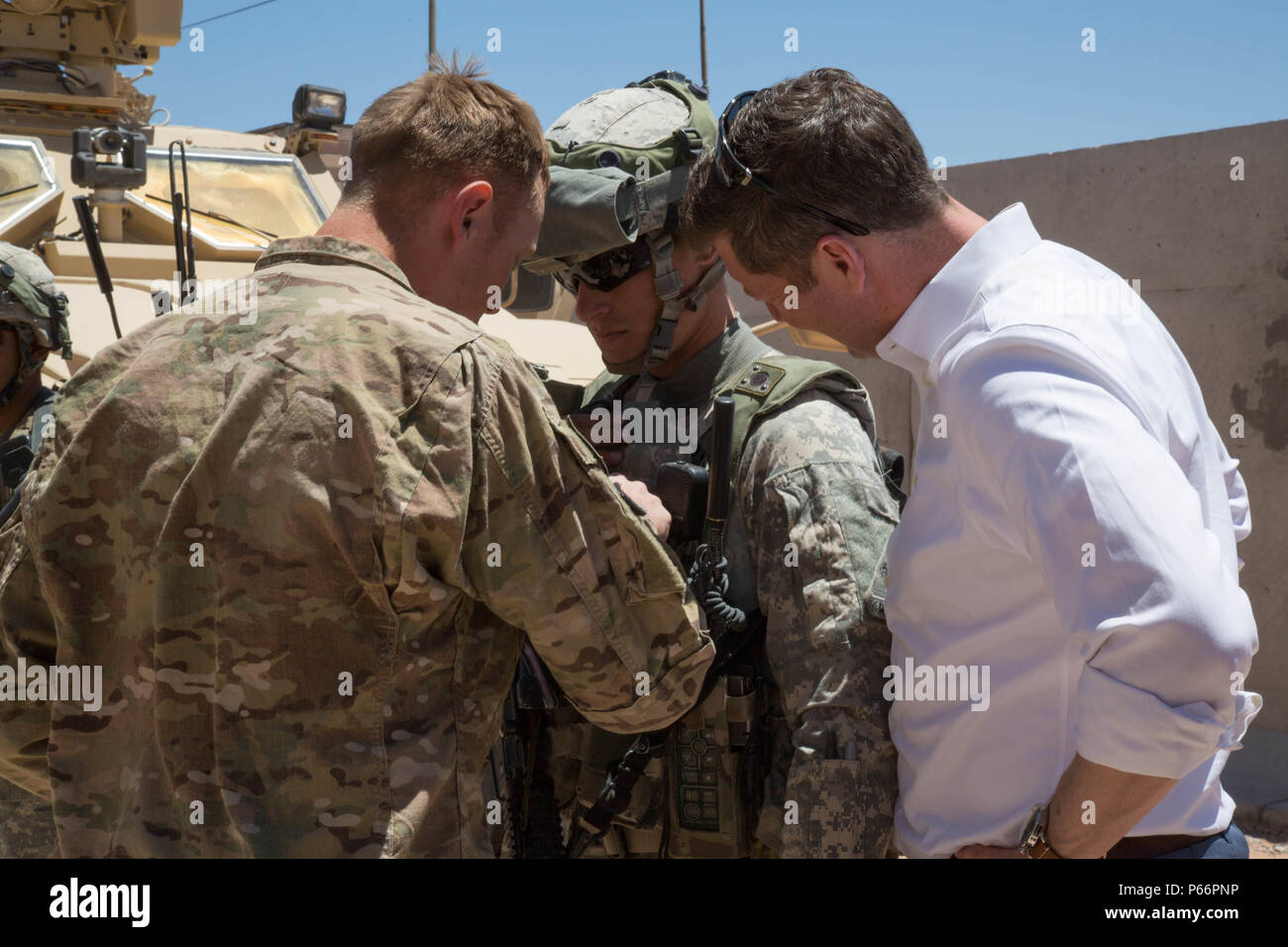 A U.S. Soldier, assigned to the 1st Battalion, 37th Armored Regiment ...