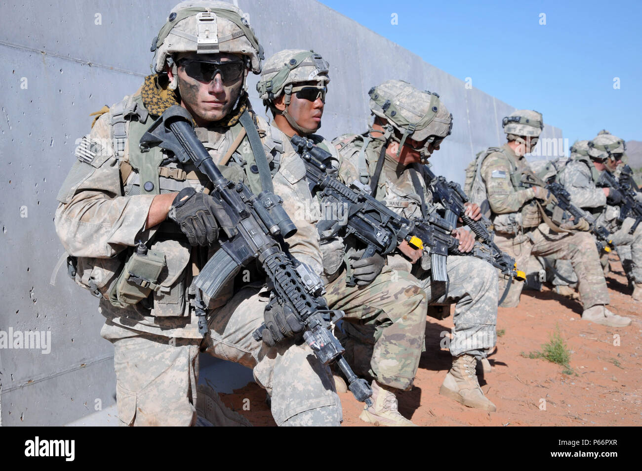 Soldiers with A. Co., 1st Battalion, 6th Infantry Regiment, and C. Co ...