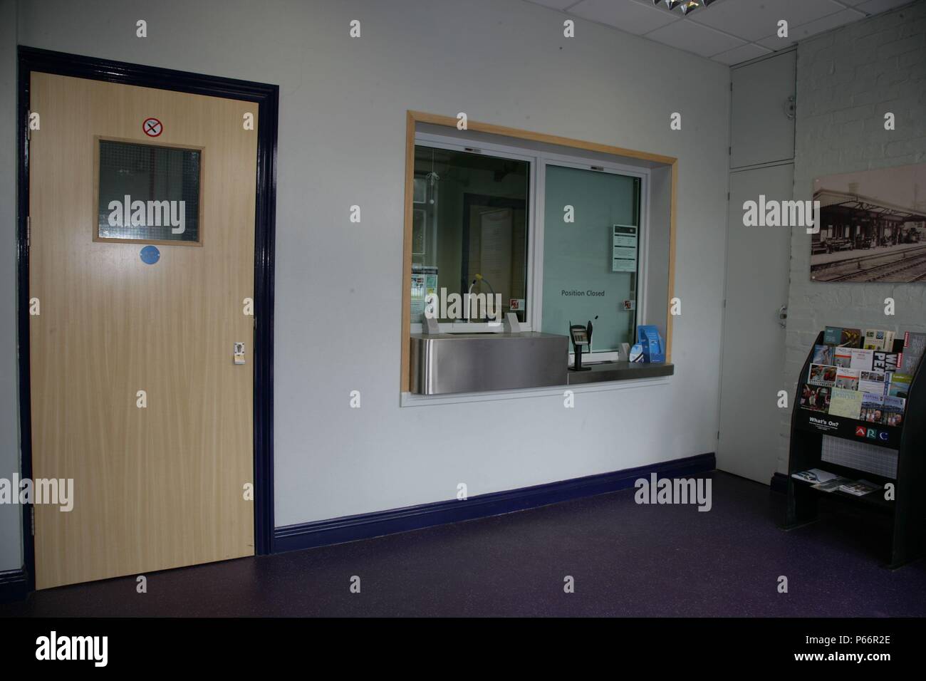 Interior of the booking hall at Cambourne station, Cornwall, newly ...