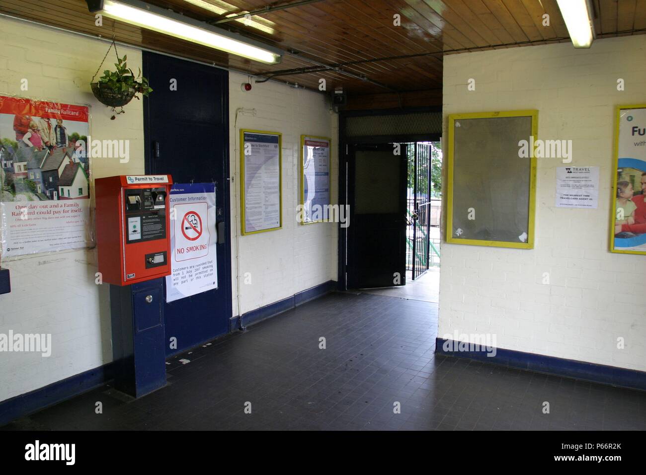 Interior of the booking hall at Stechford station, West Midlands. 2007 ...