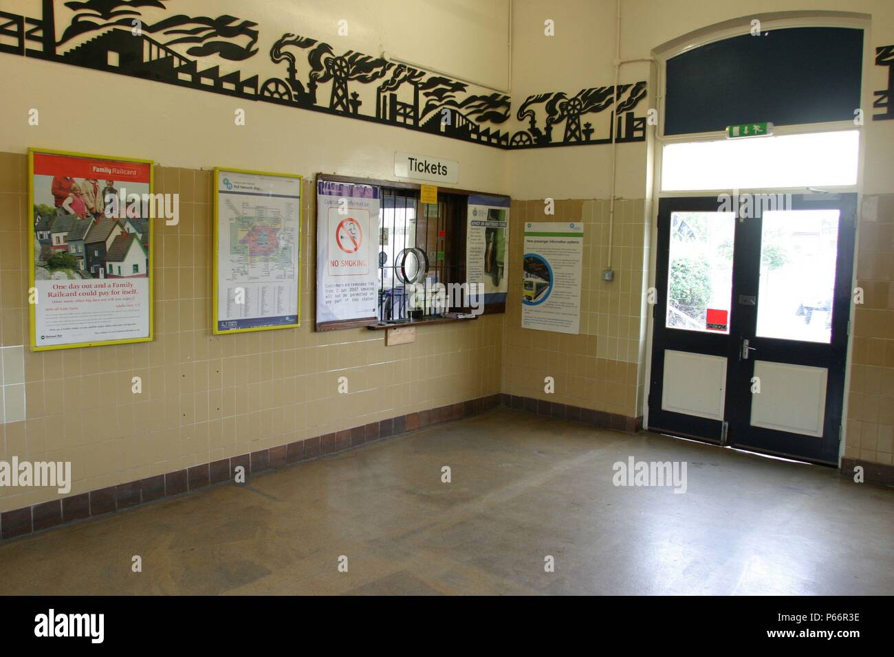 Interior of the ticket hall at Tipton station, West Midlands. 2007 ...