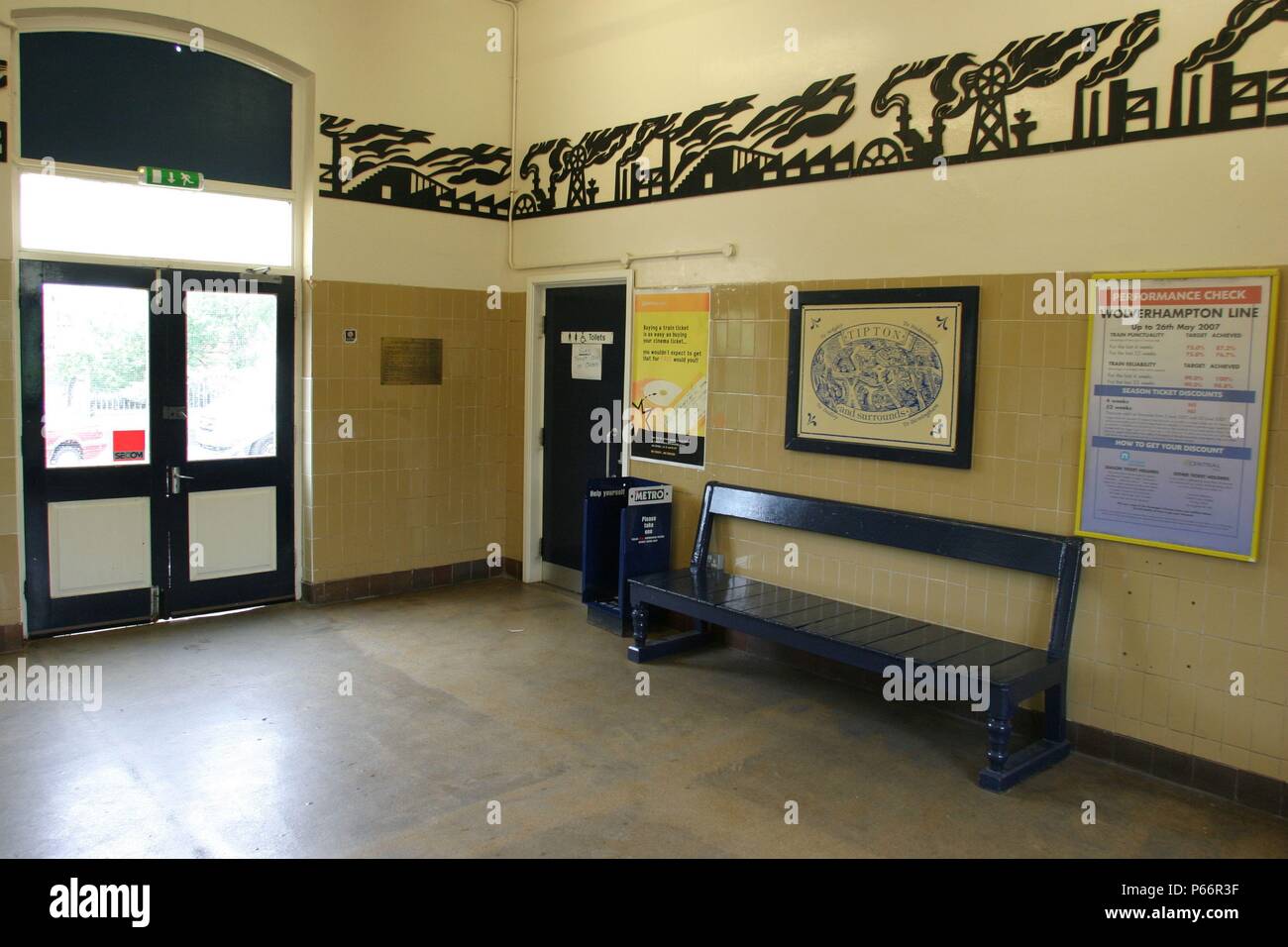 Interior of the ticket hall at Tipton station, West Midlands. 2007 ...