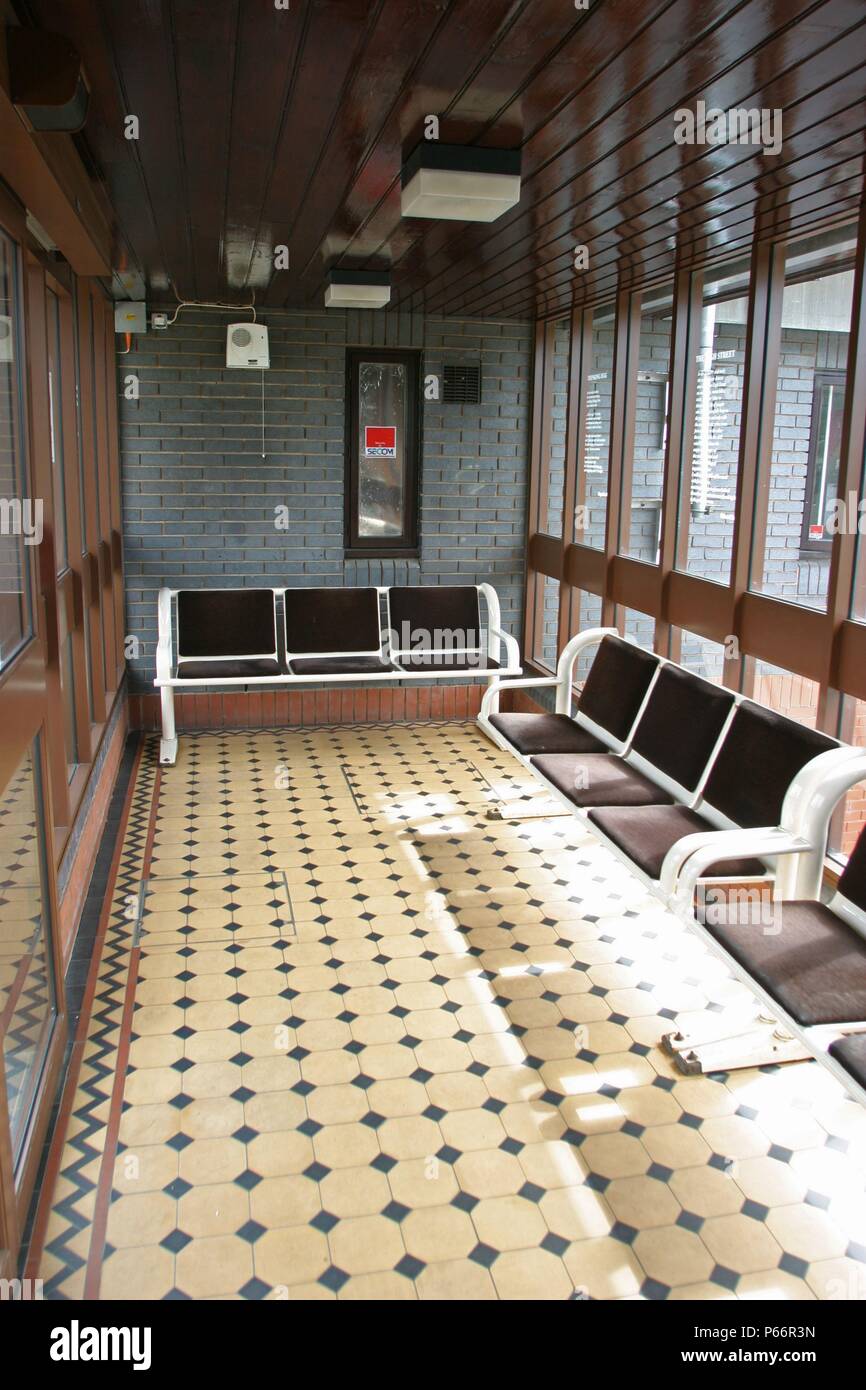 Interior of the waiting room at Widney Manor station, West Midlands ...