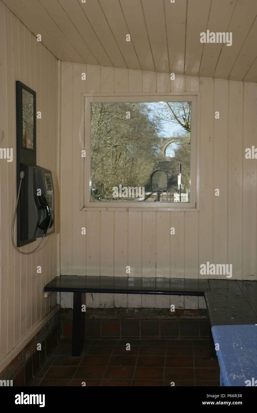 Interior of the waiting shelter at Coombe station on the Liskeard to ...