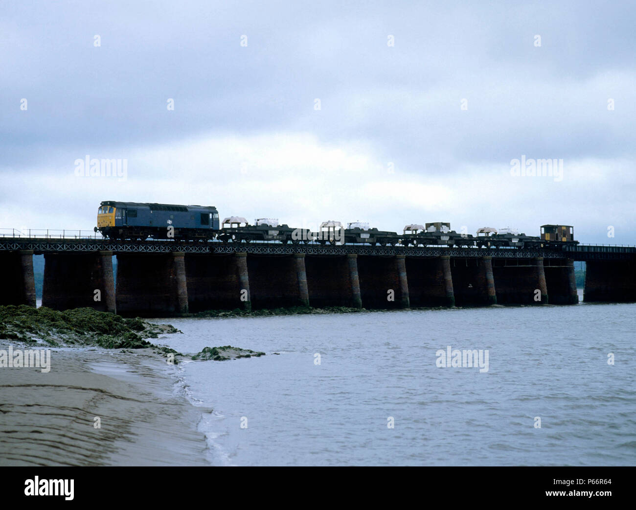 Levens Viaduct, Ulverston. No.25.193 heads west with a nuclear waste ...
