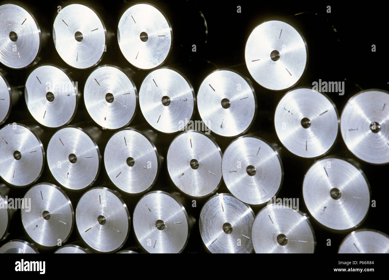 Machined parts ready for use in bogie build at BREL works, Crewe. C ...