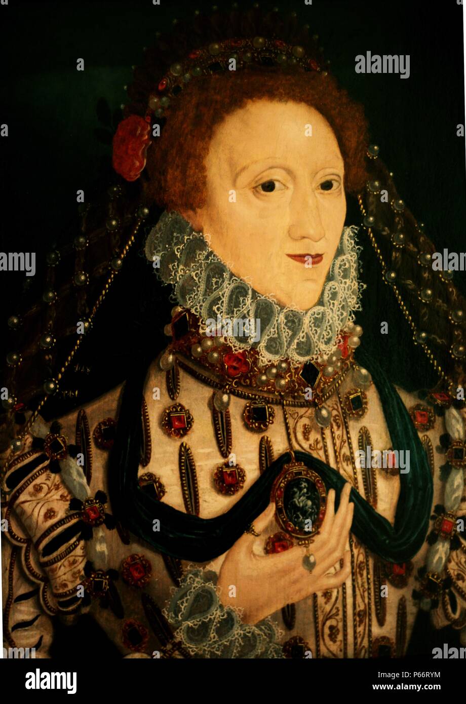 Portrait of Queen Elizabeth Ist of England by an unknown artist circa ...
