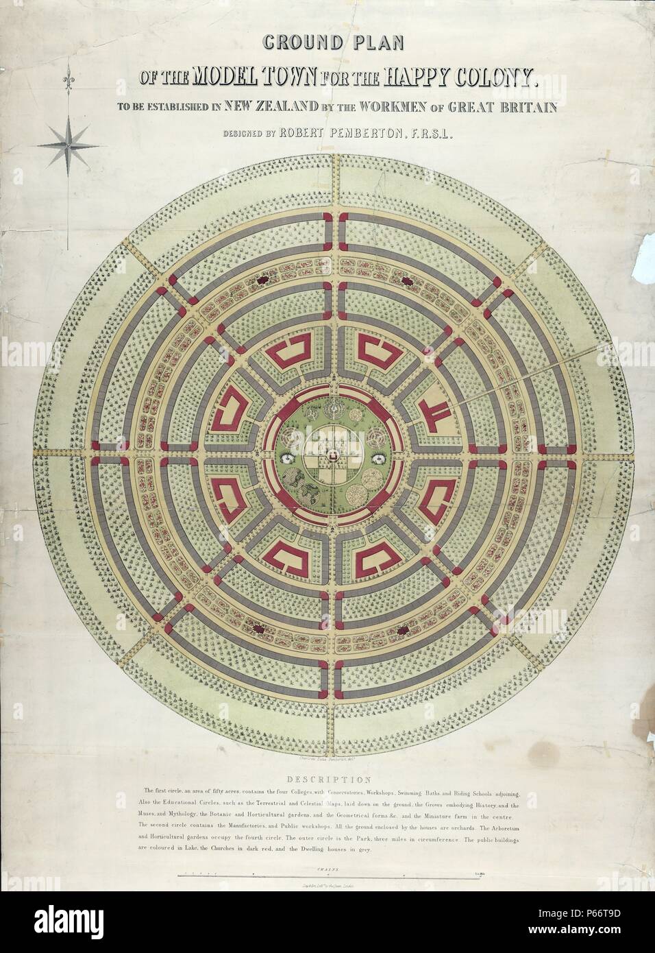Ground plan of the model town for the happy colony to be established in ...