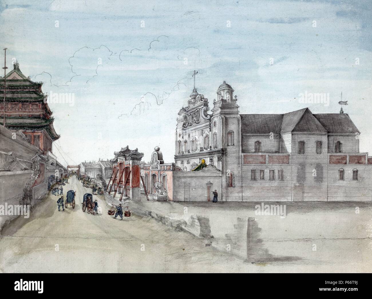 Chinese temple drawing hi-res stock photography and images - Alamy