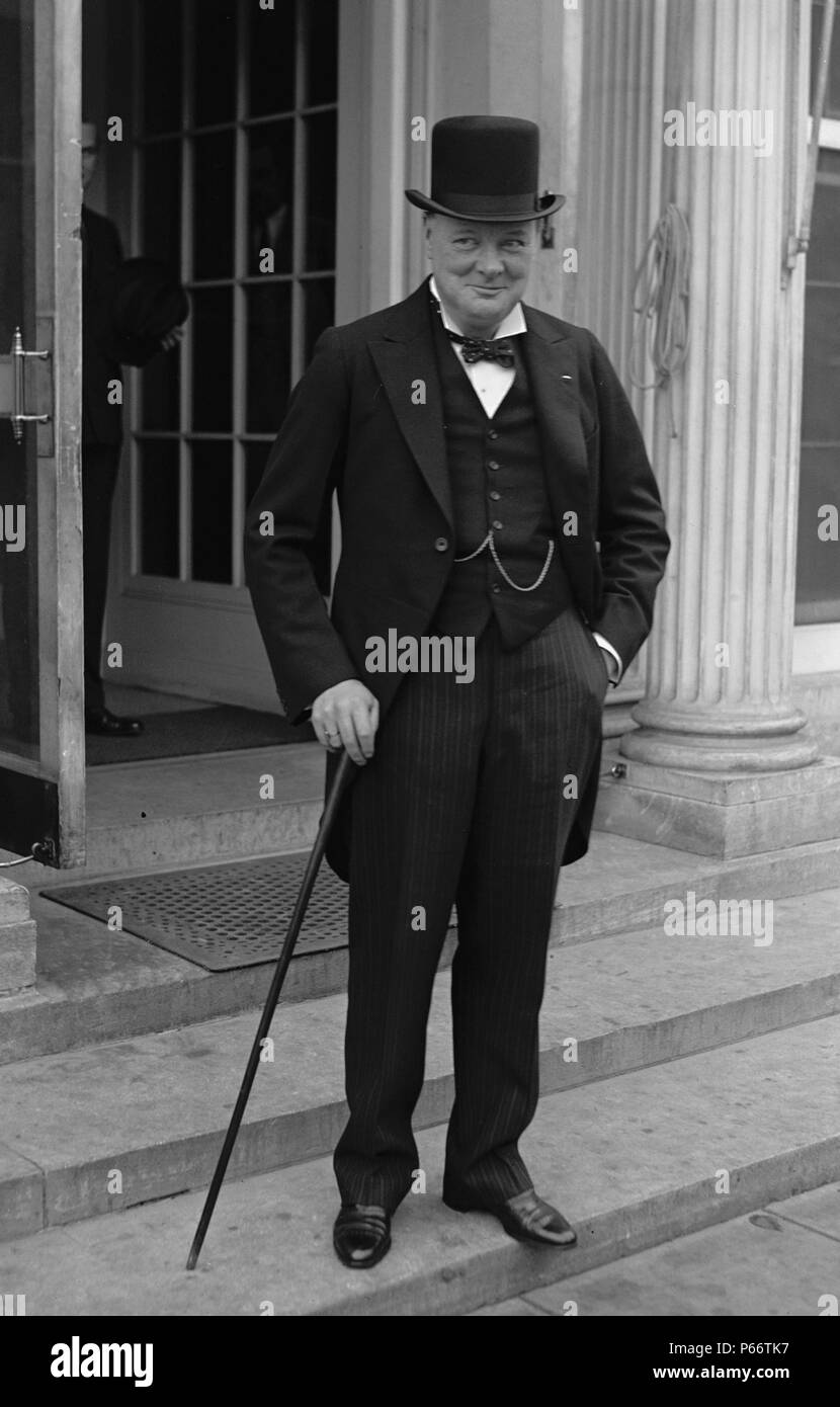 Winston Churchill. Black and white photograph of British politician who ...