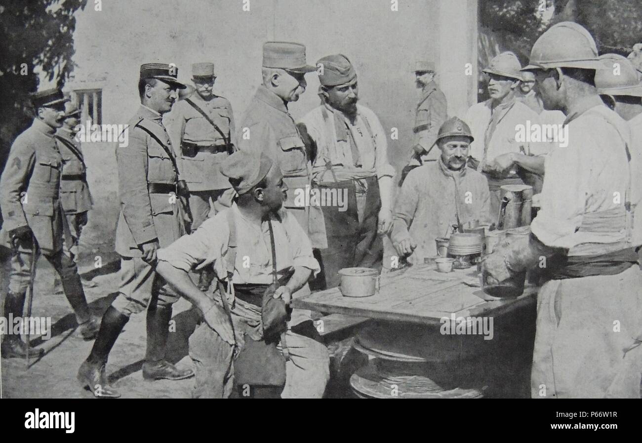 French army field kitchen, northern France, France, First World War ...