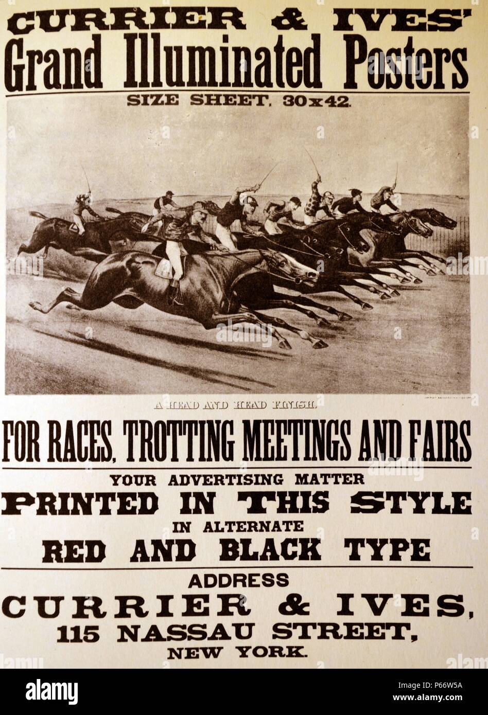 Currier & Ives Illustration 19th Century. Grand Illuminated Posters for ...