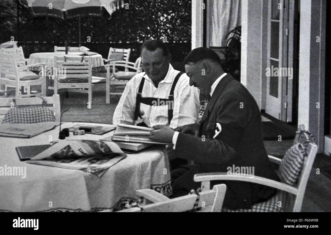 Adolf Hitler 1889-1945. German politician with Herman Goering at his ...