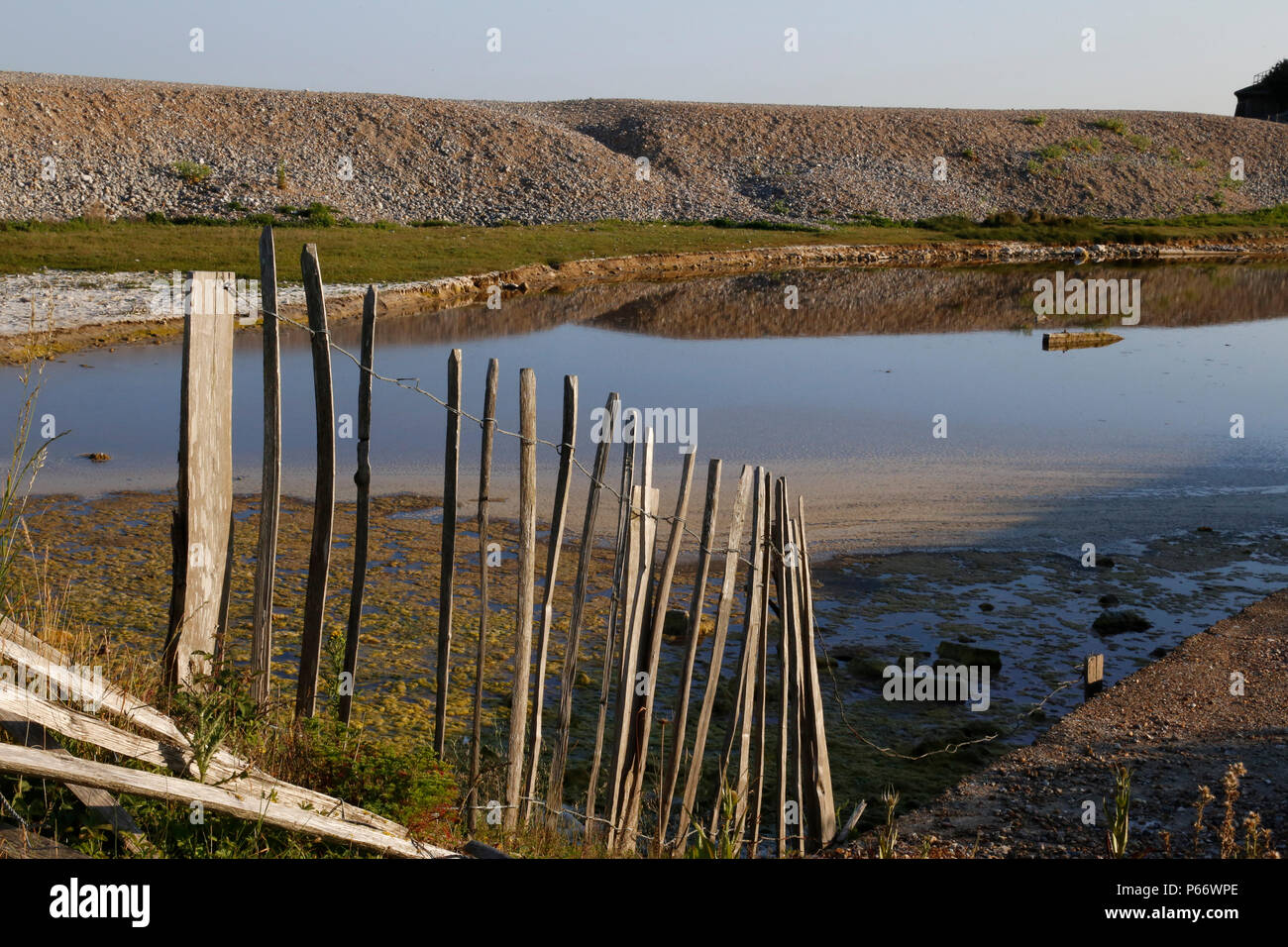 Cuckmere Haven estuary with fence Stock Photo - Alamy