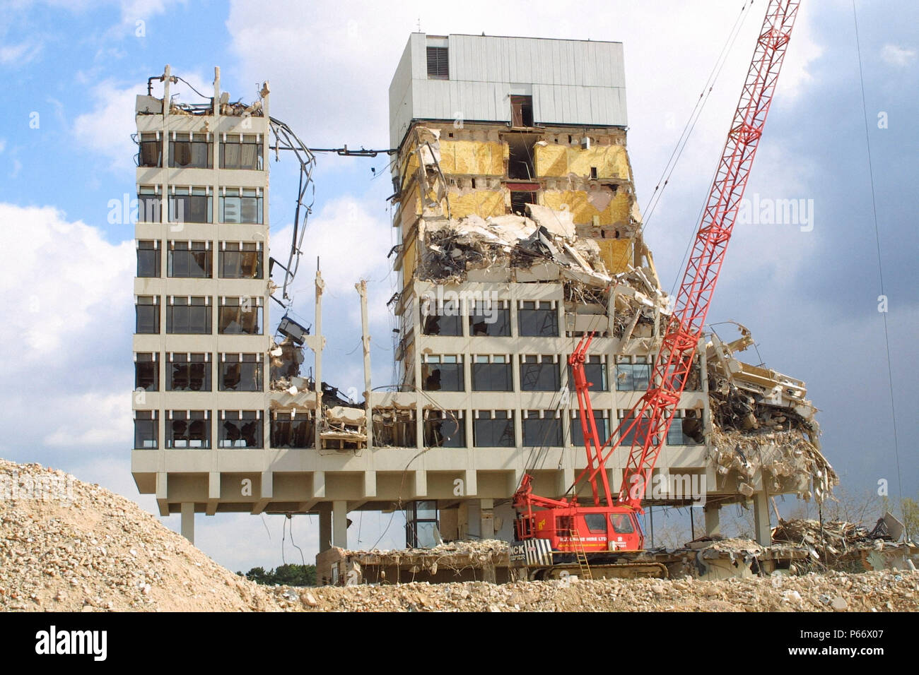 Demolition of an office building Stock Photo - Alamy