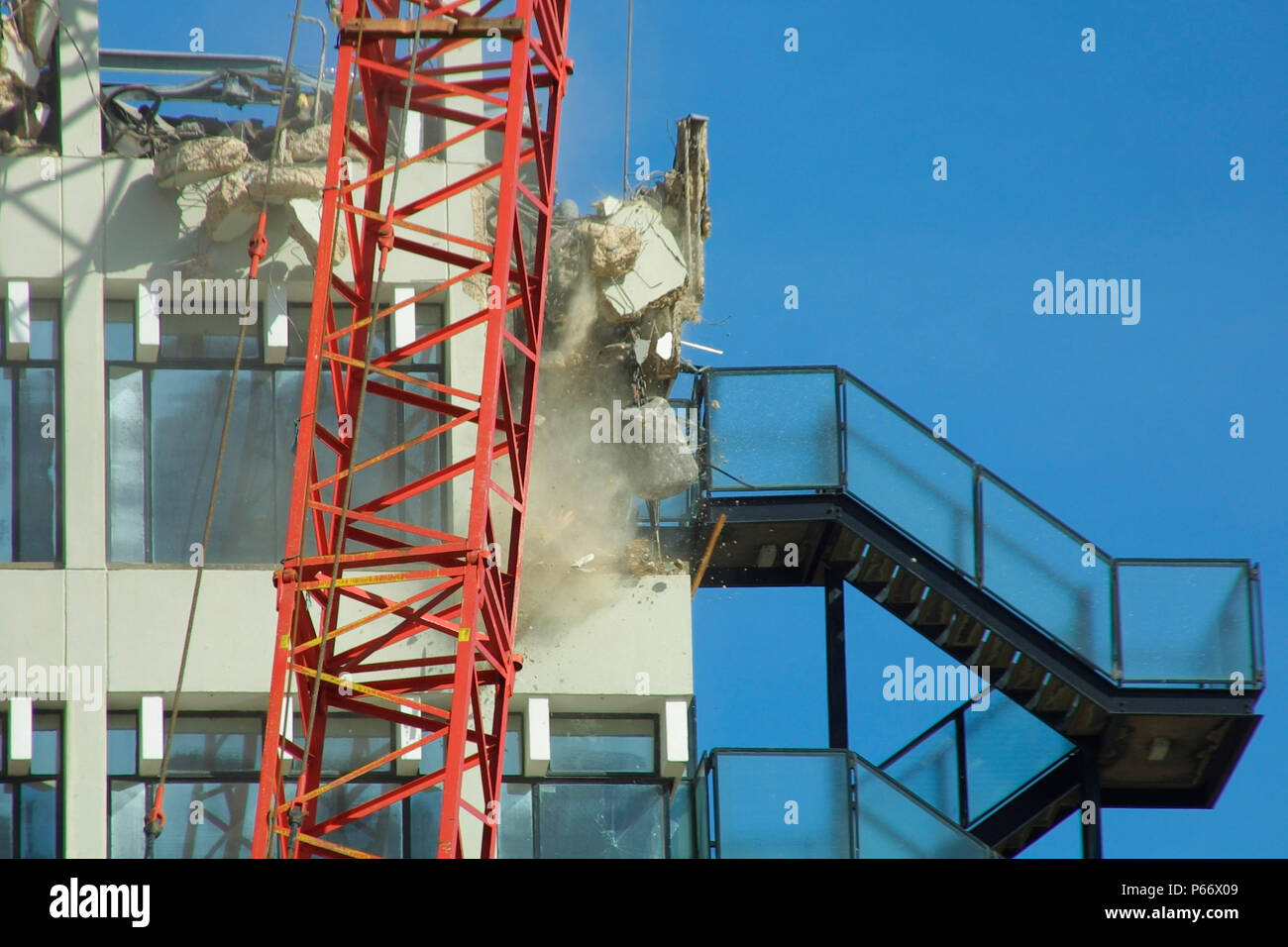 Demolition of an office building Stock Photo - Alamy