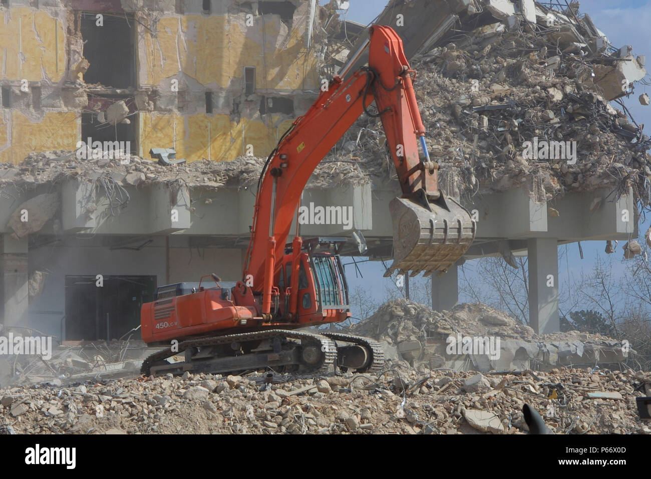 Demolition of an office building Stock Photo - Alamy