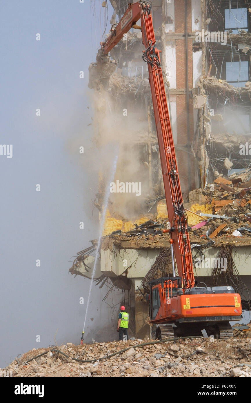Demolition of an office building Stock Photo - Alamy