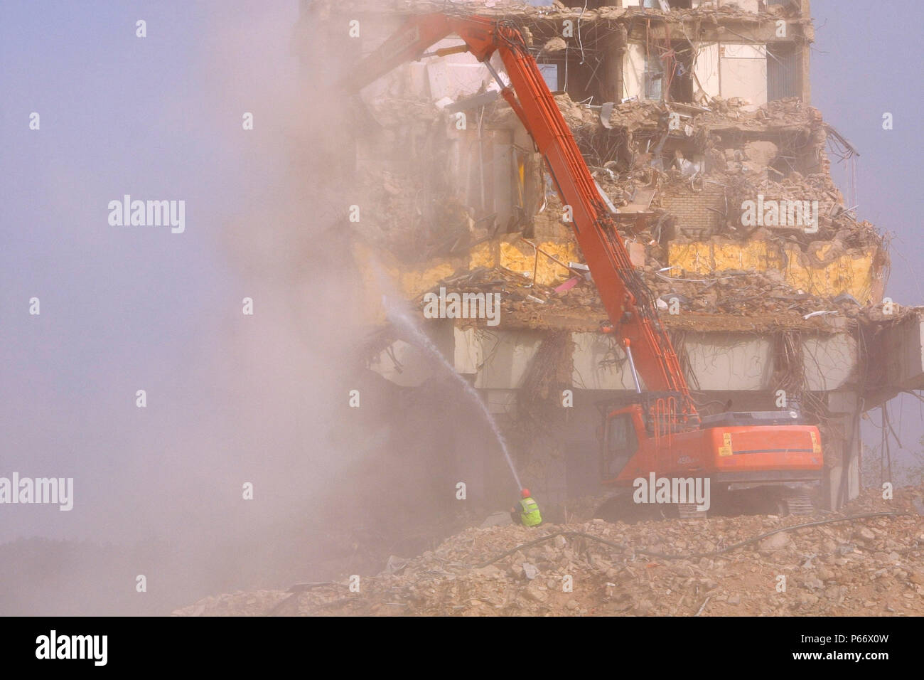 Demolition of an office building Stock Photo - Alamy