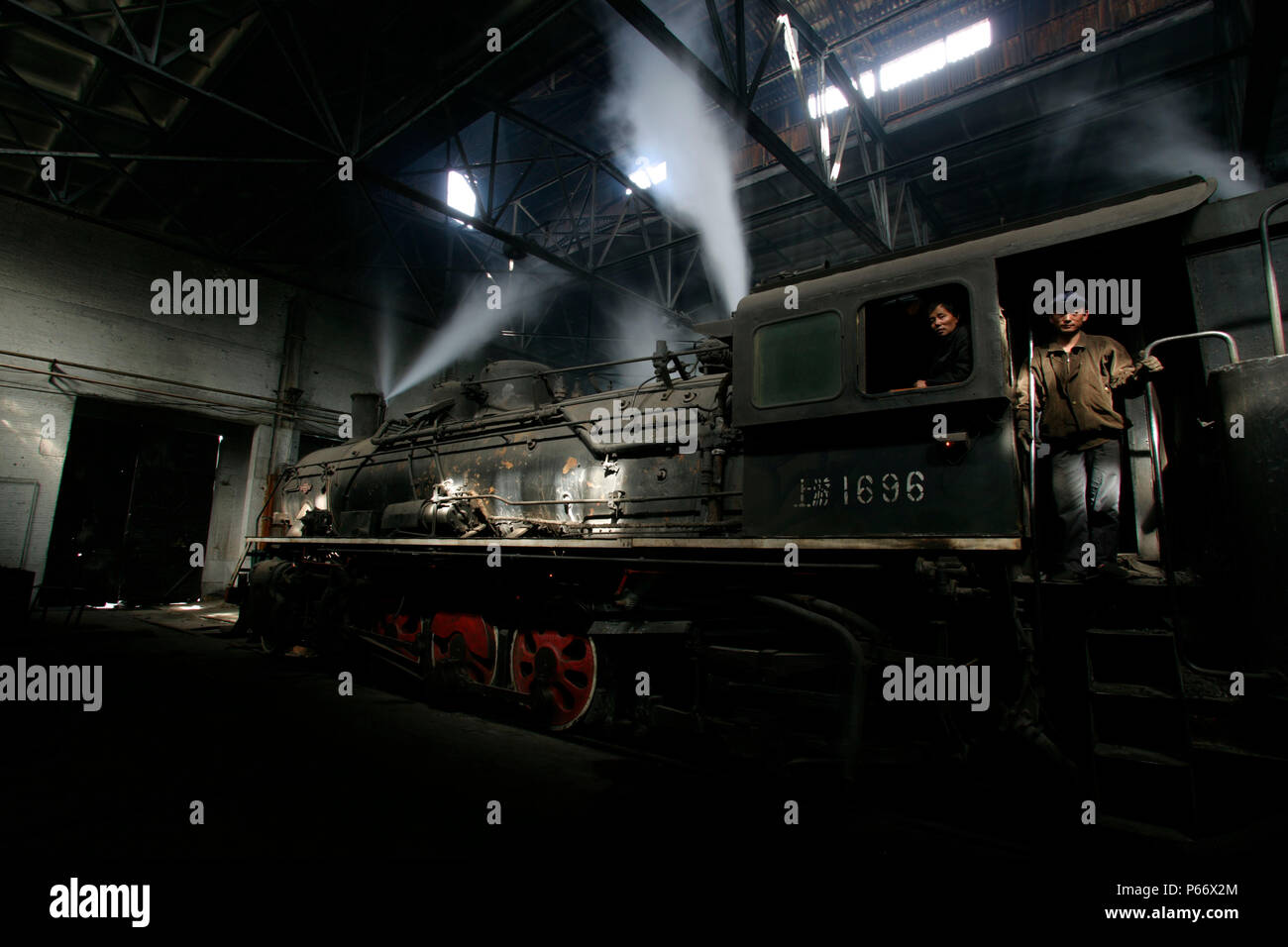 A Chinese SY Class industrial Mikado 2-8-2 at Baotou Steelworks, Inner ...