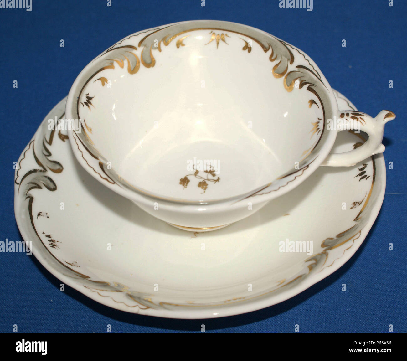 Antique Rockingham Brameld British Porcelain Decorative Cup and Saucer ...