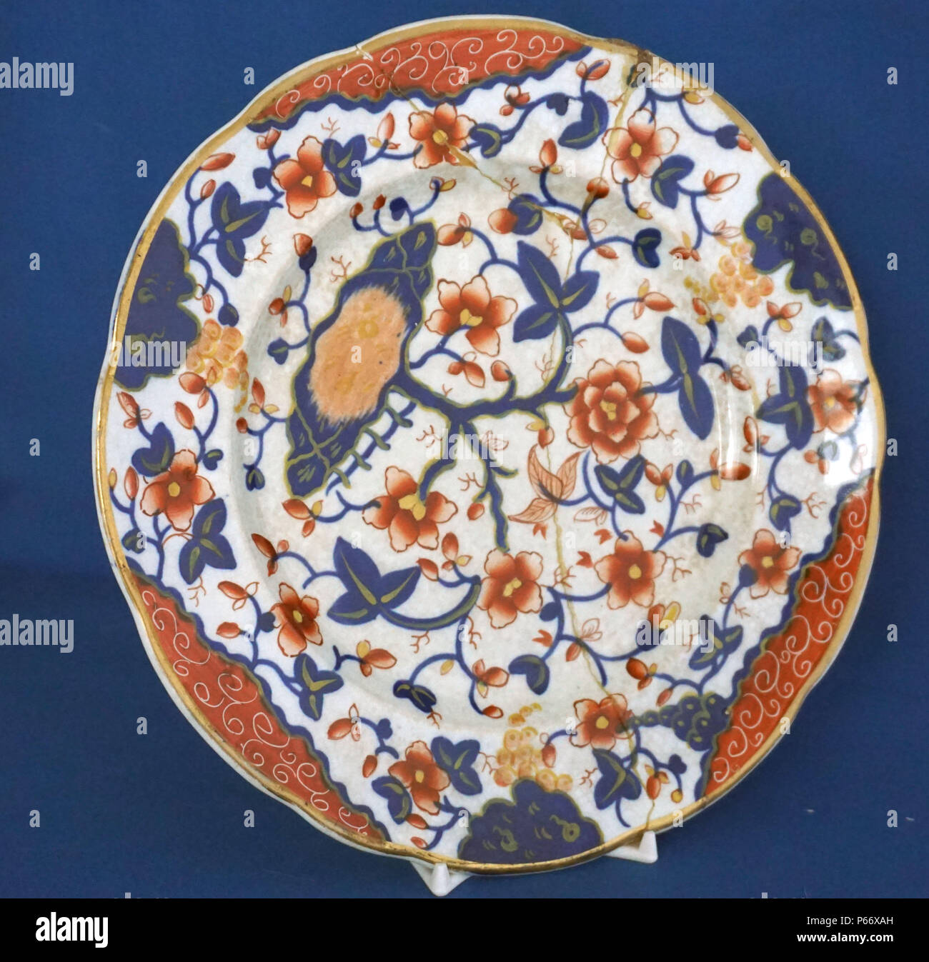 Brameld Rockingham Antique British Porcelain Imari Pattern Plate Stock ...