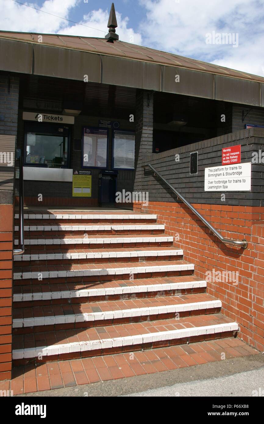Access steps to the front of Widney Manor station, West Midlands. 2007 ...