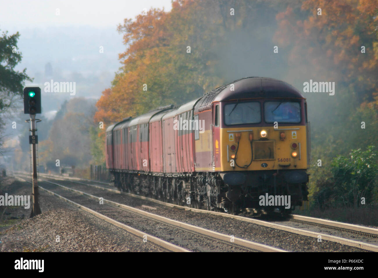 An EWS Class 56 hauls a postal train up Britain's steepest main line ...