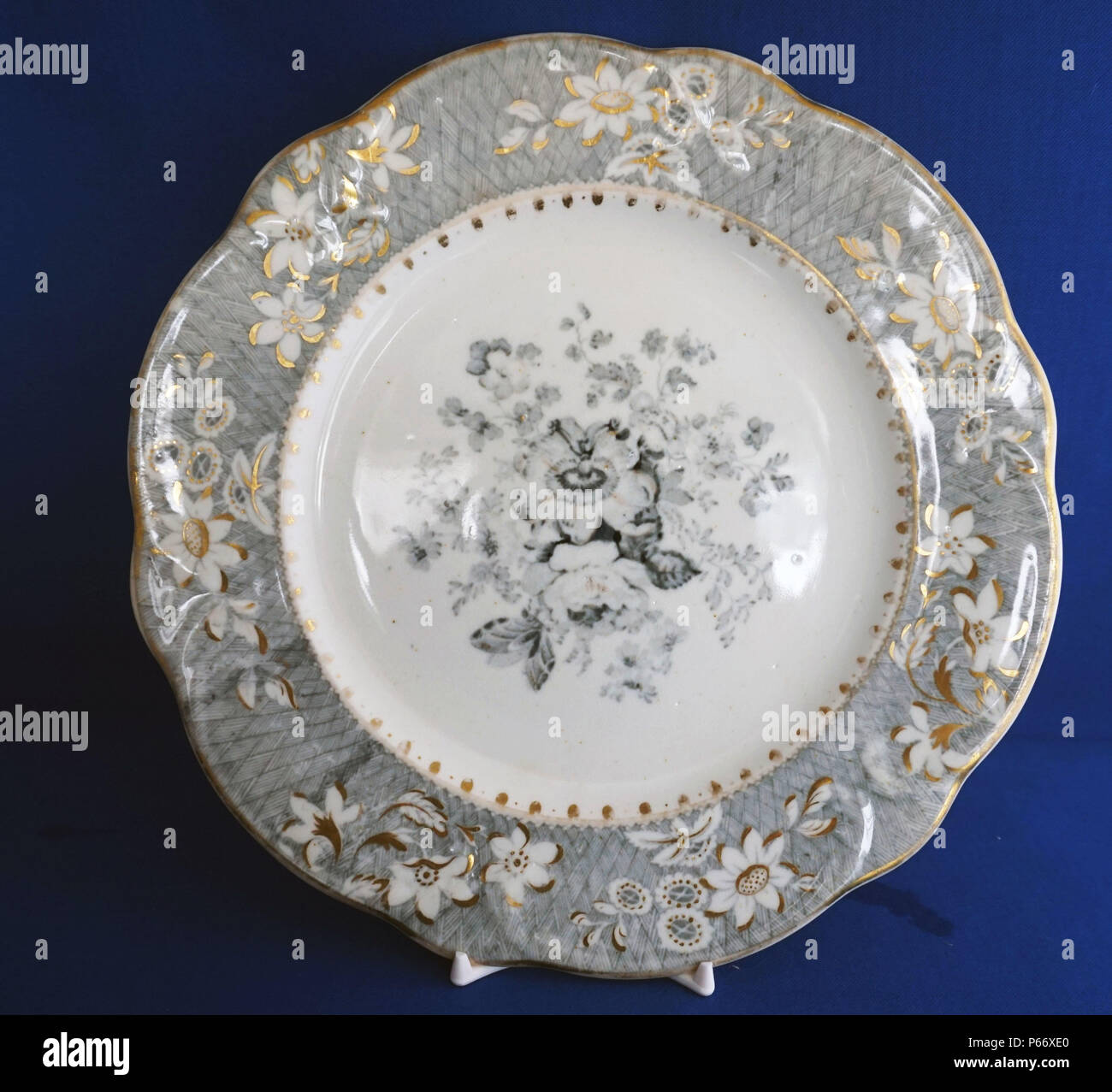 Brameld Rockingham Antique British Porcelain Passion Flower Plate Stock ...