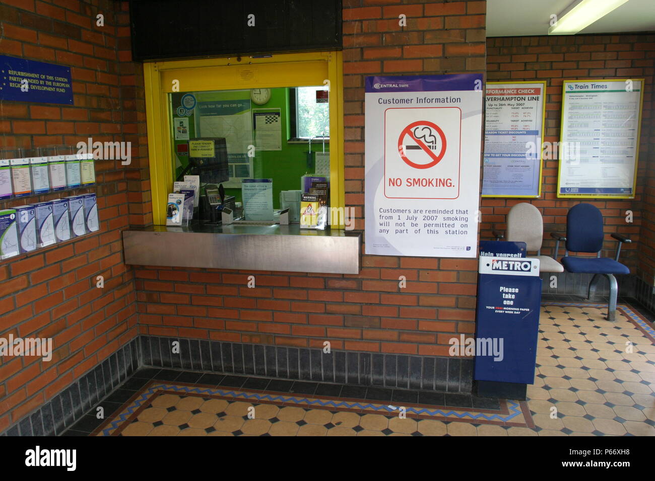 Booking hall at Coseley station, West Midlands. 2007 Stock Photo - Alamy