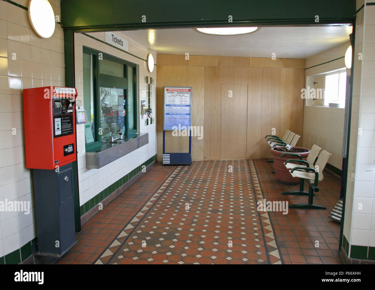Booking hall with ticket machine at Duddeston station, Birmingham. 2007 ...