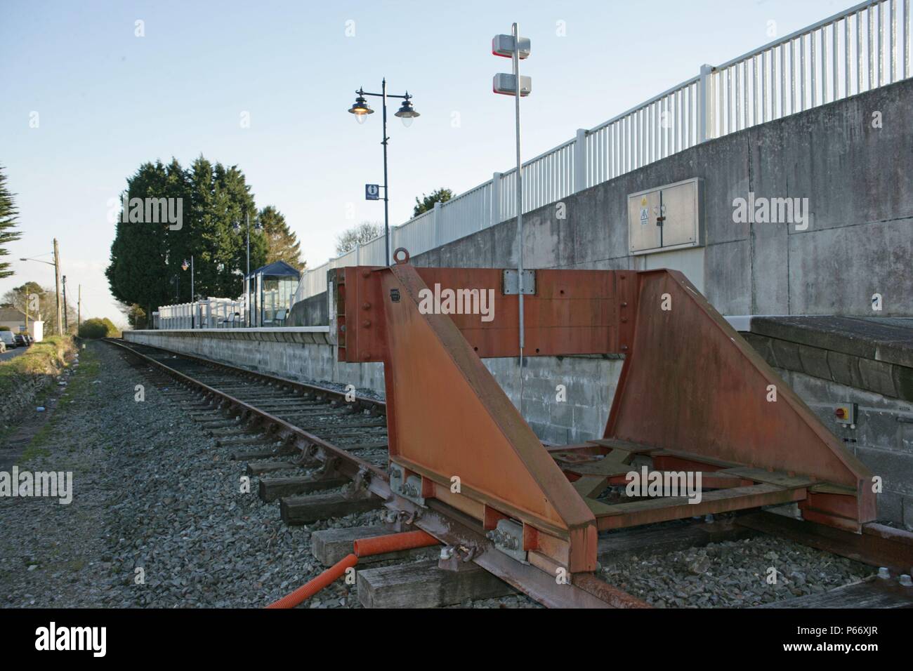 Buffer stops at the end of the Tamar Valley branch line at Gunnislake ...