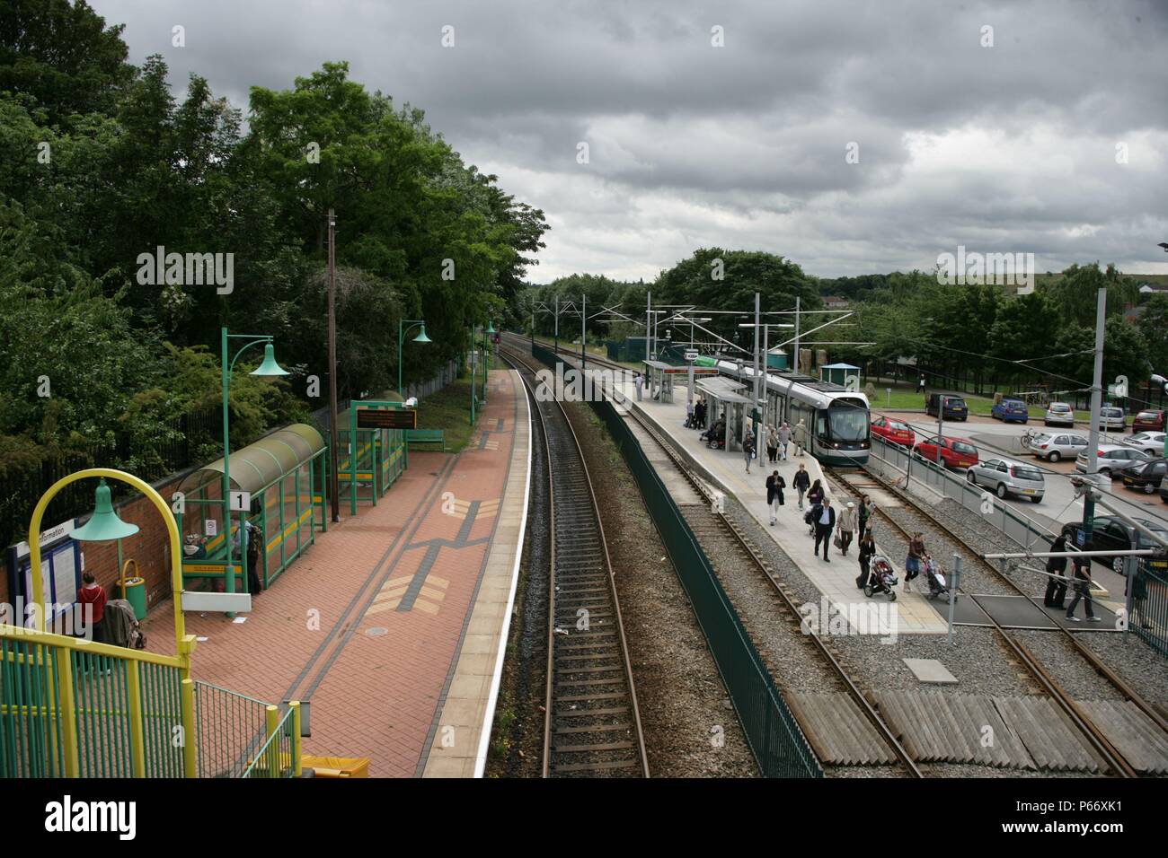 Bulwell station, Nottinghamshire, showing the interchange with the ...