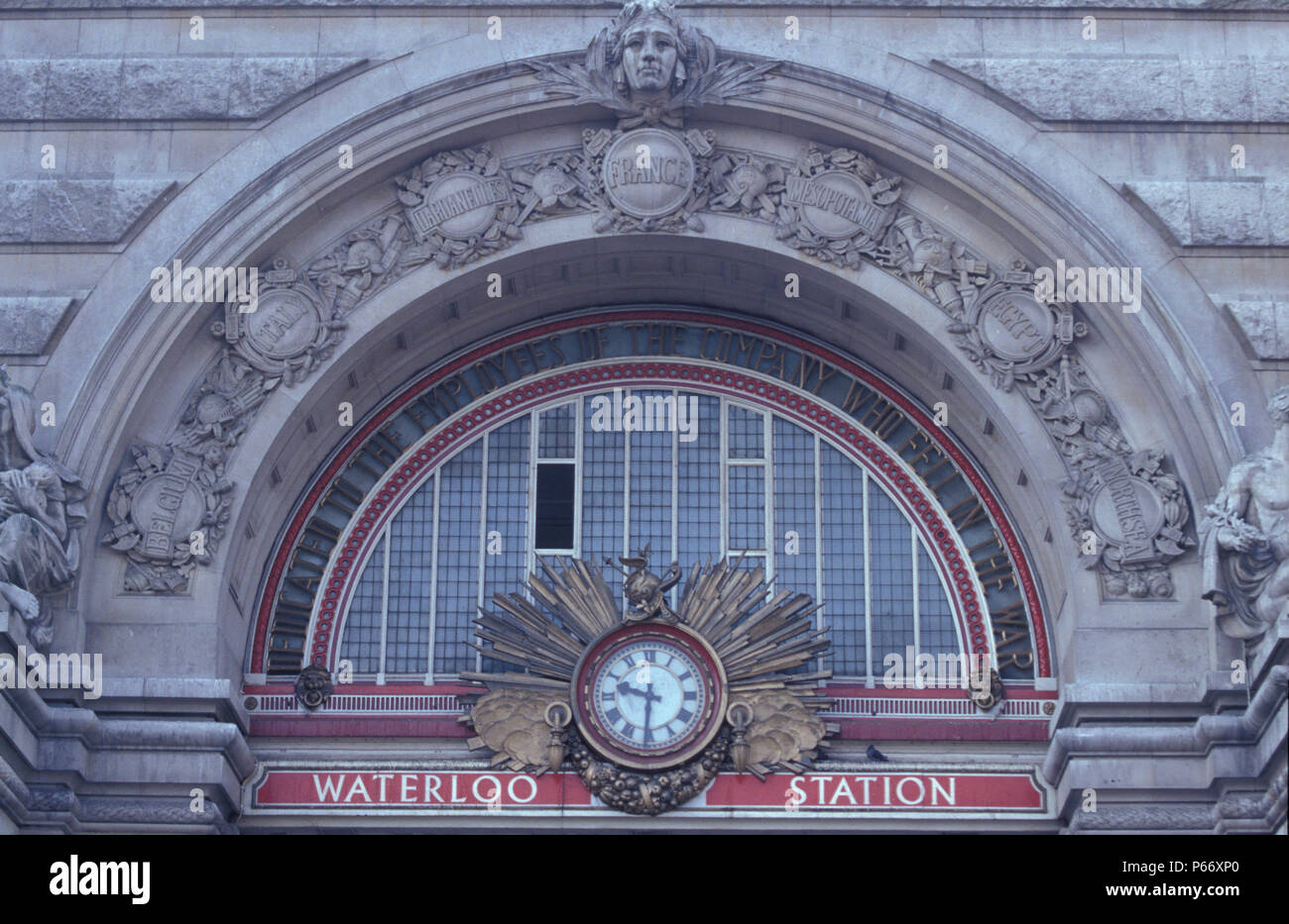 Commemorative arch at Waterloo station, London dedicated to the ...