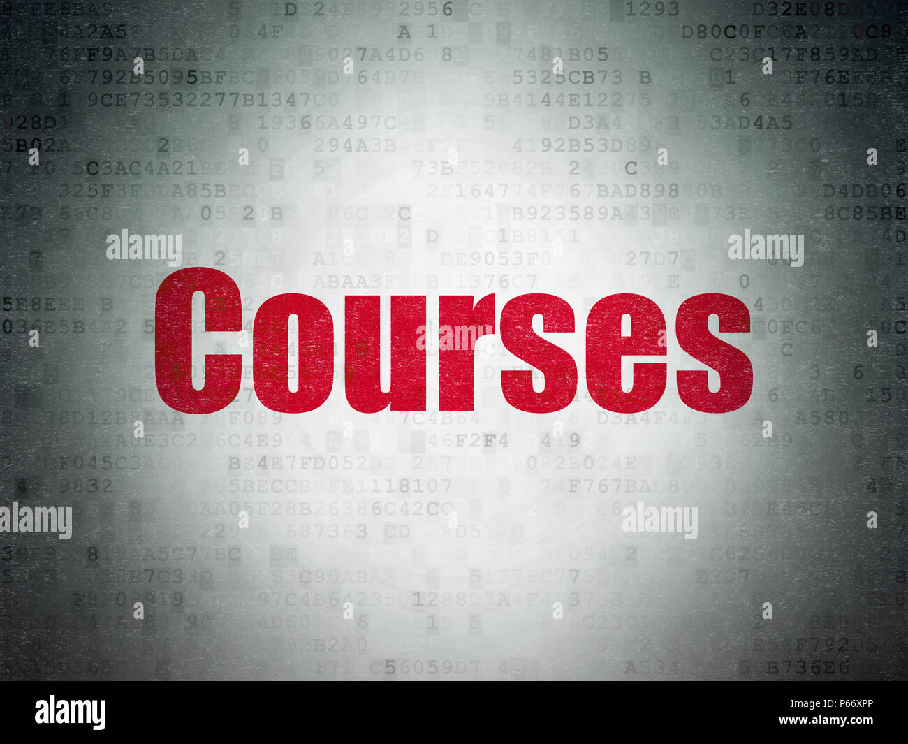 Education concept: Painted red word Courses on Digital Data Paper ...