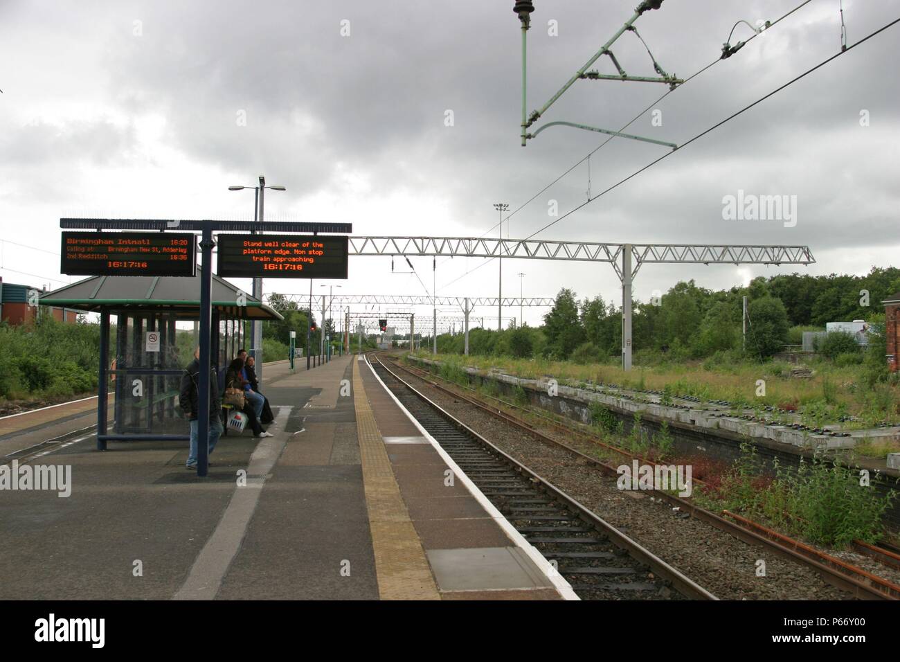 Duddeston station platform showing waiting shelter, departure ...