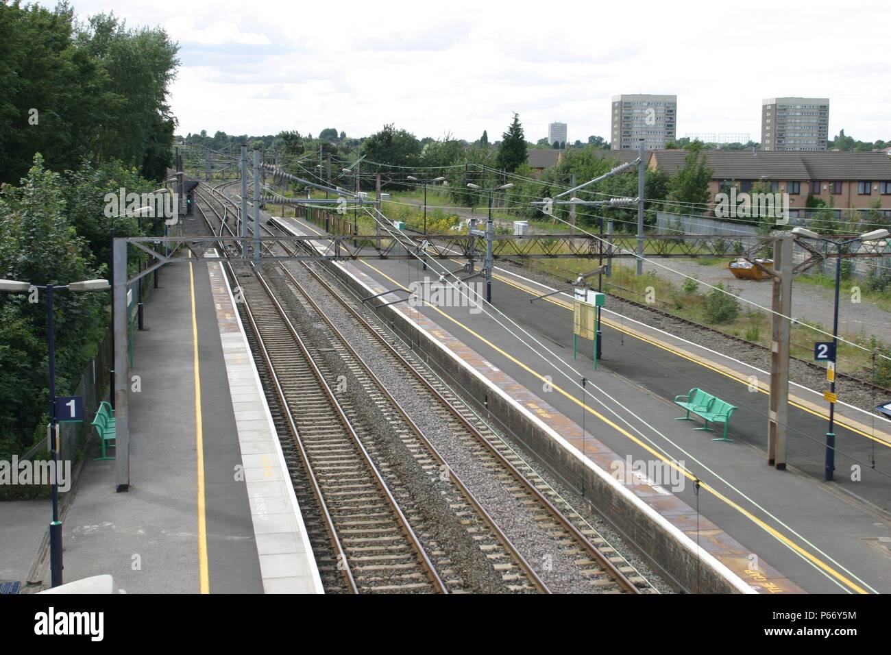 Overview of the platforms at Stechford station, West Midlands from the ...