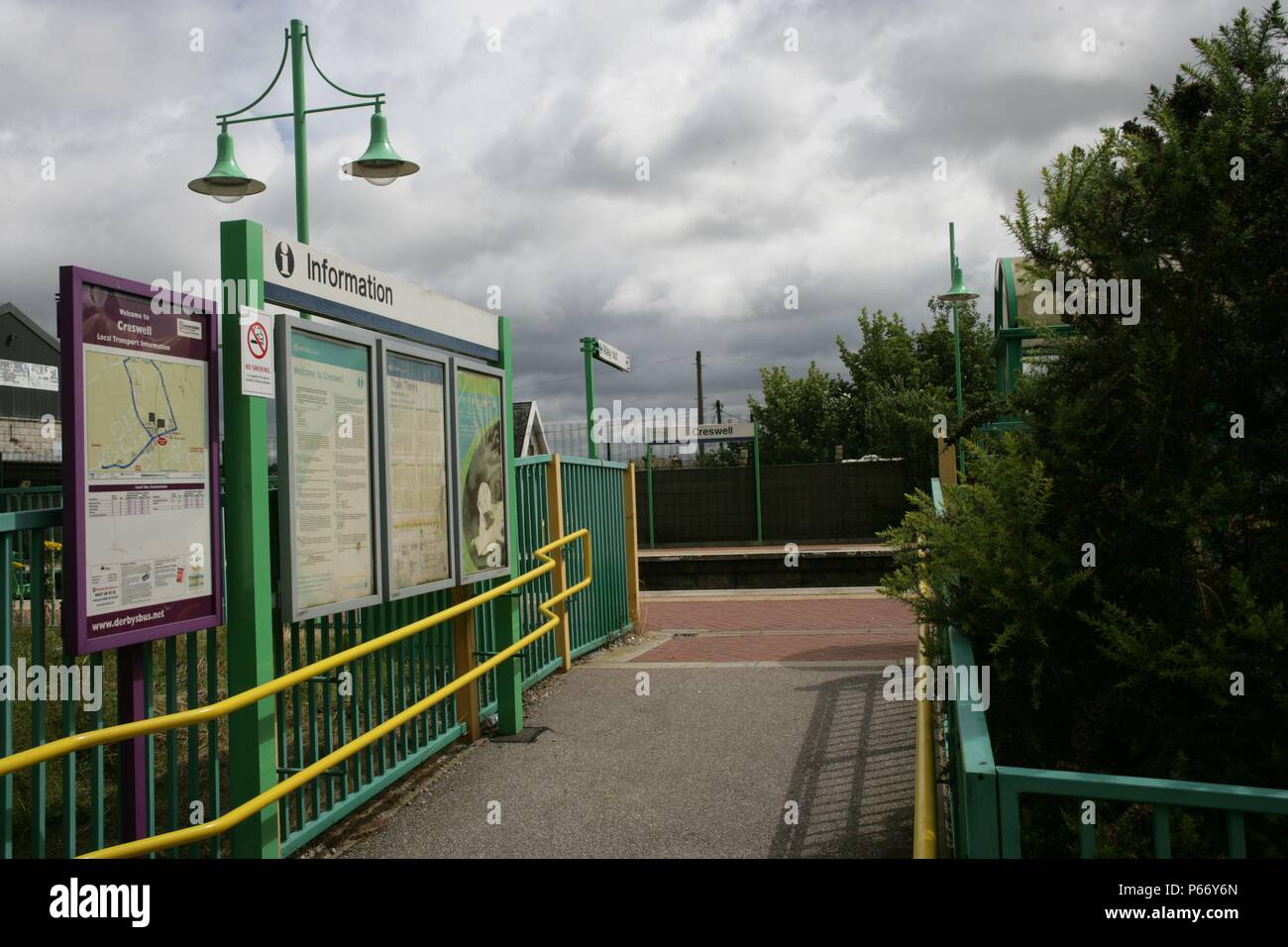 Pedestrian access and information signs at Creswell station, Robin Hood ...