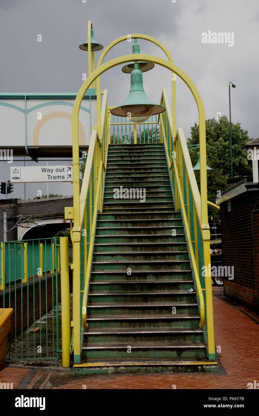 Pedestrian access staircase and lighting at Bulwell station ...