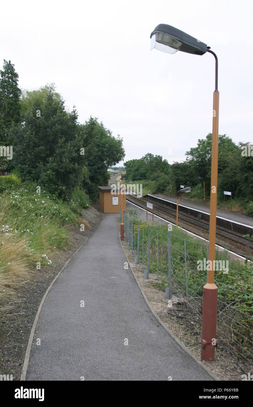 Pedestrian access to the platform at Wythall station, Worcestershire ...