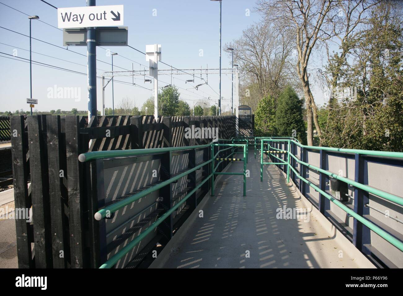 Pedestrian ramp from the platform at Penkridge station, Staffordshire ...