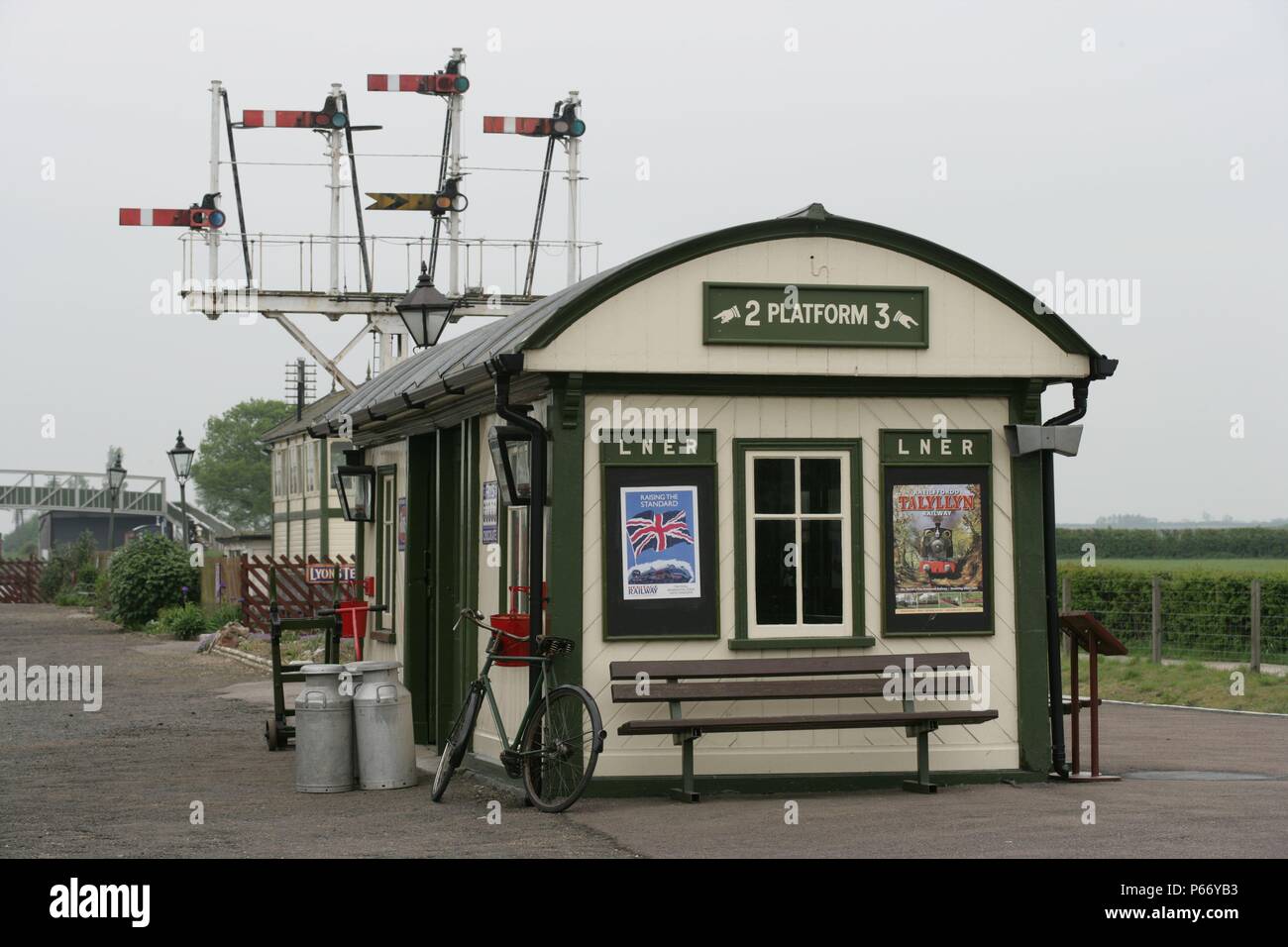 Platform building and semaphore signals at the preserved Metropolitan ...