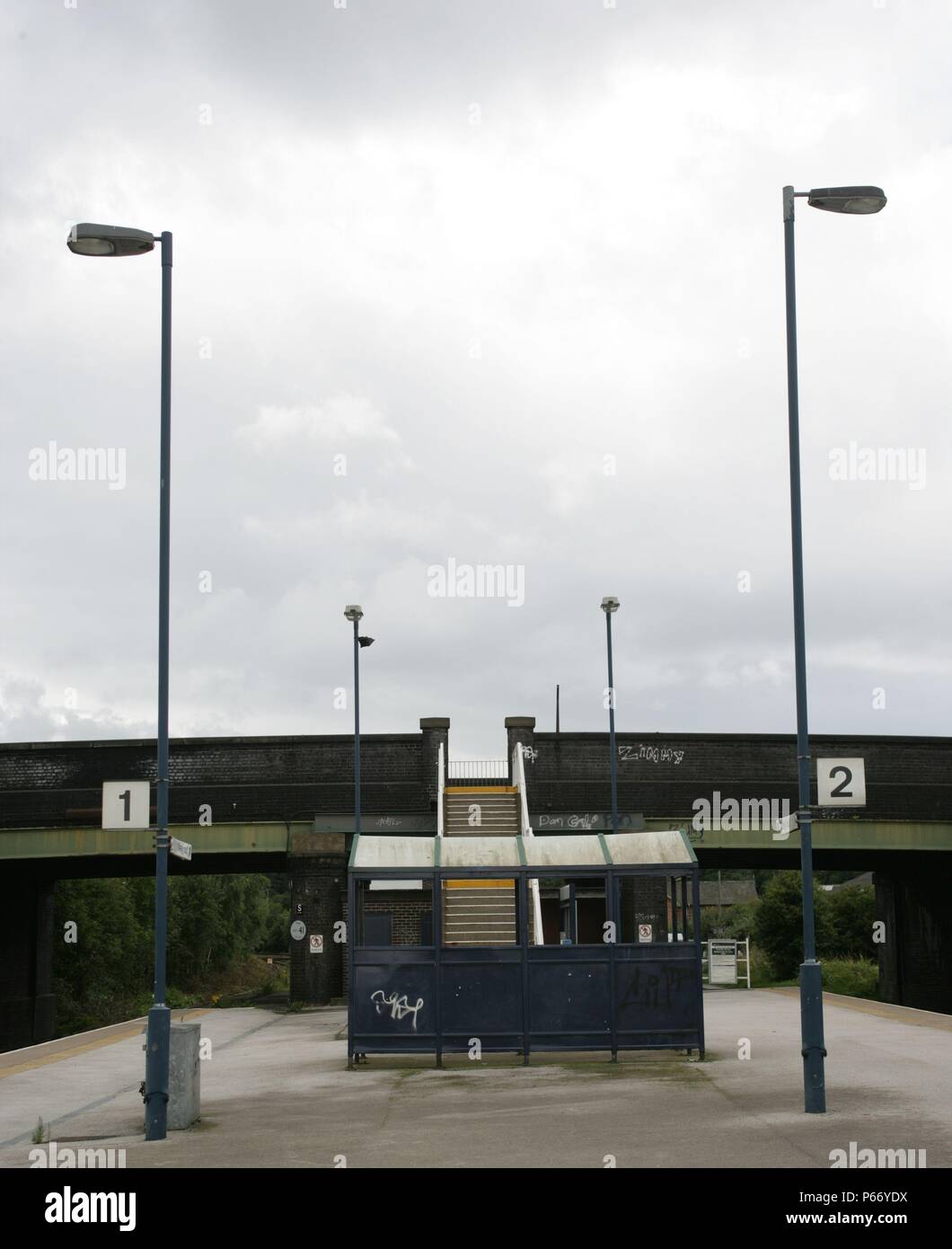 Platform view at Netherfield station, Nottinghamshire, showing platform ...