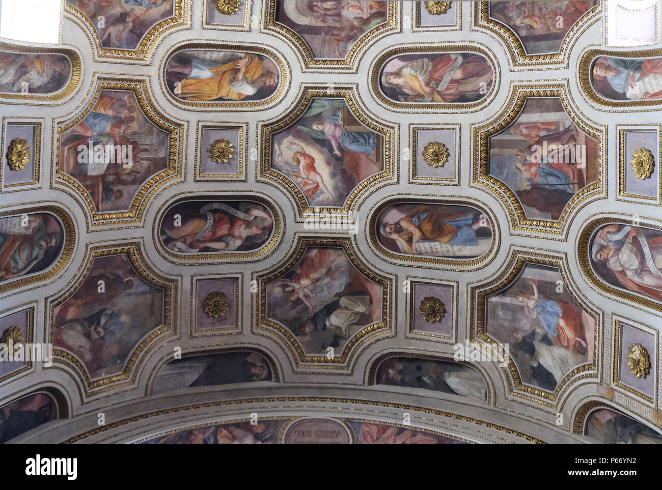 Fresco painting on the ceiling of the Mantua Cathedral dedicated to ...