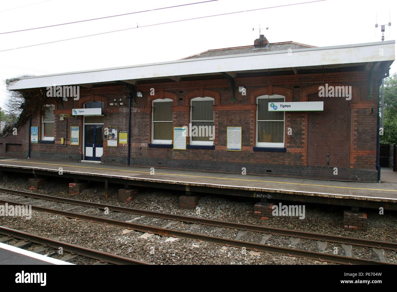 Station building and platform at Tipton station, West Midlands. 2007 ...