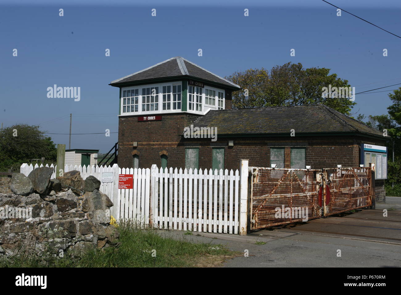 Railway Signal Box At Railway Level Crossing With Gates High Resolution ...