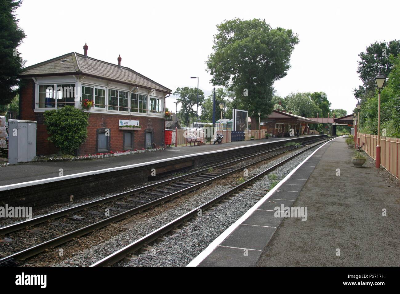 View from the platform at Shirley station, West Midlands, showing the ...